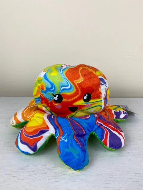 FLIP’EMS 12” Reversible Marble Paint Splats & Green Octopus Soft Toy ...