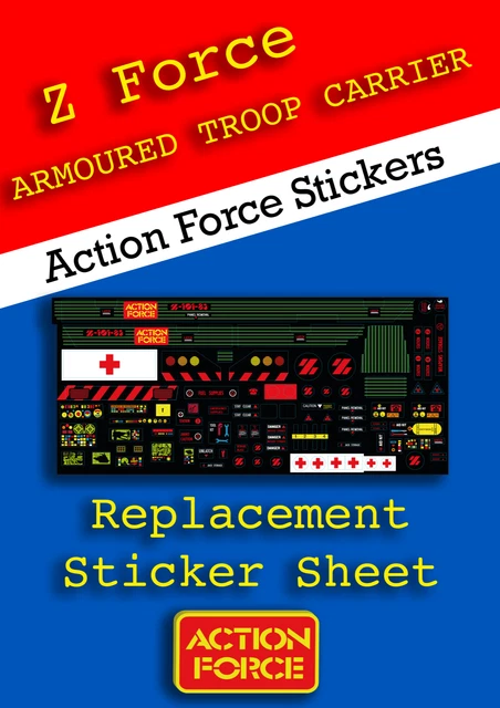 ACTION FORCE ARMOURED Troop Carrier ATC APC Replacement Stickers Z ...