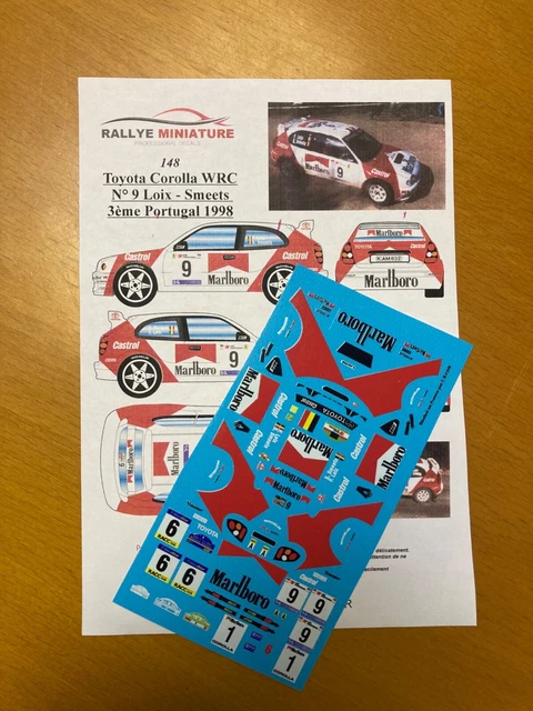 DECALS 1/43 TOYOTA Corolla Loix Rallye De Portugal 1998 Wrc Rally EUR 5 ...