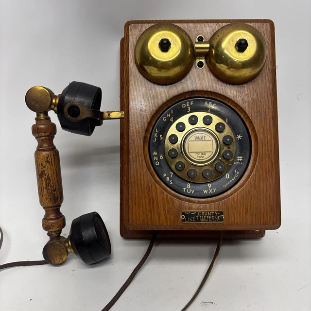 VINTAGE ROTARY STYLE Push Buttone County Line Telephone 4125 Antique ...