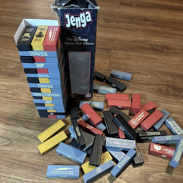 JENGA DISNEY THEME Park Edition Hollywood Tower Hotel Game HTH Plus ...
