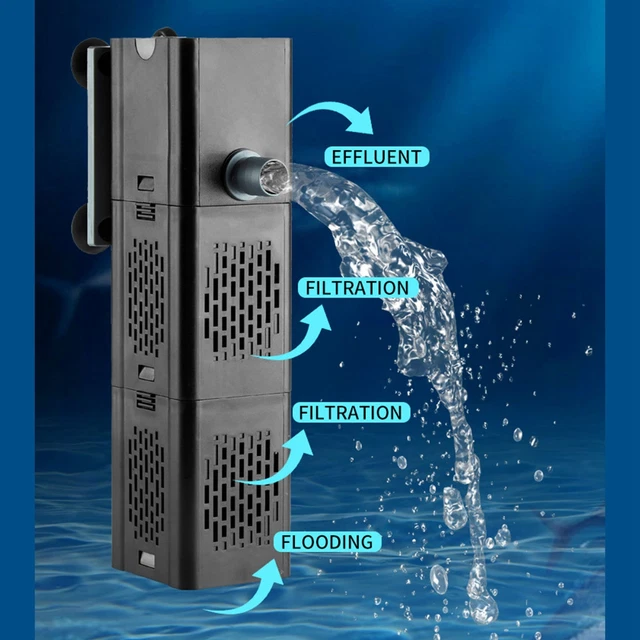 (UK PLUG 220V)AQUARIUM Internal Filter Multi-Mode Silent Submersible ...