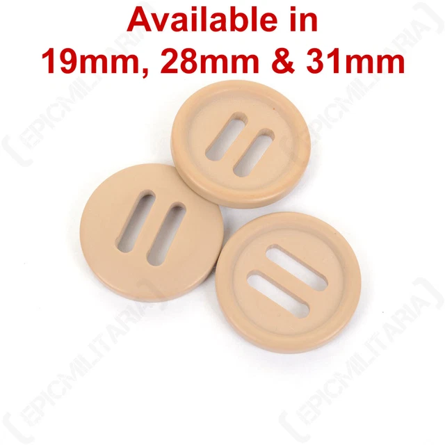 BRITISH ARMY STYLE Slotted Buttons - Khaki - Canadian Style Durable £2. ...