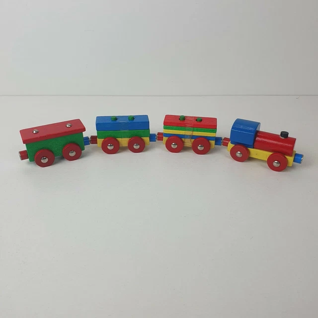 HEROS WOODEN TRAIN set magnetic vintage 1980s made in germany boxed toy ...