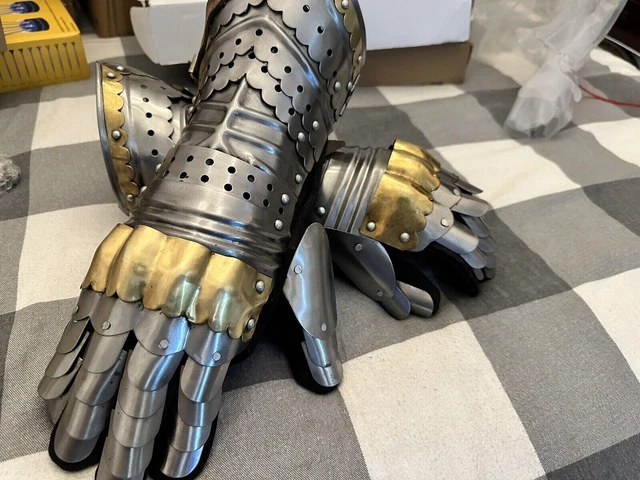 MEDIEVAL WARRIOR STEEL Gothic Knight Style Warrior Functional Gloves ...