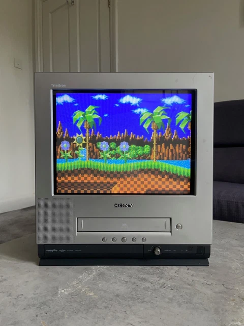 SONY TRINITRON KV-14FV1U 14" VHS Combi Retro Gaming RGB Colour CRT TV ...