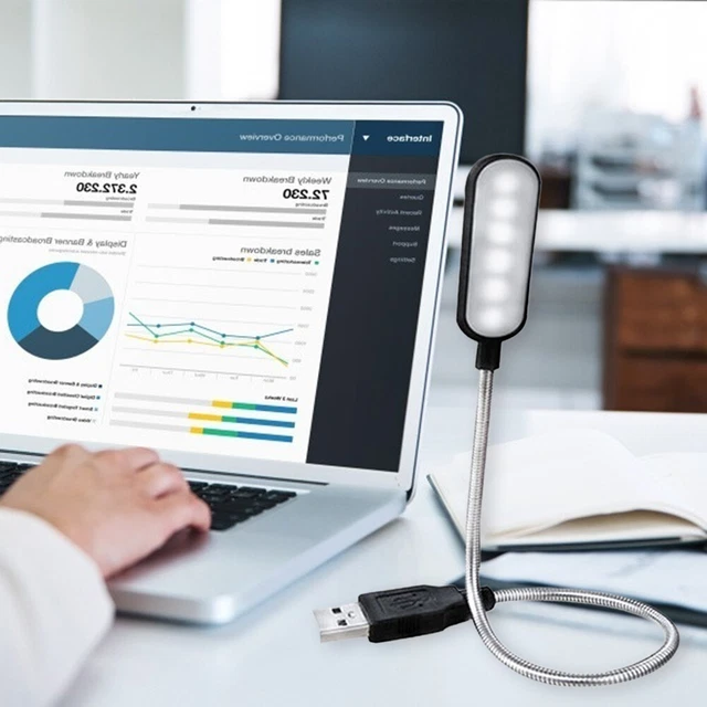 USB LED FLEXIBLE Desktop Lights USB Power Portable Study Reading Book ...