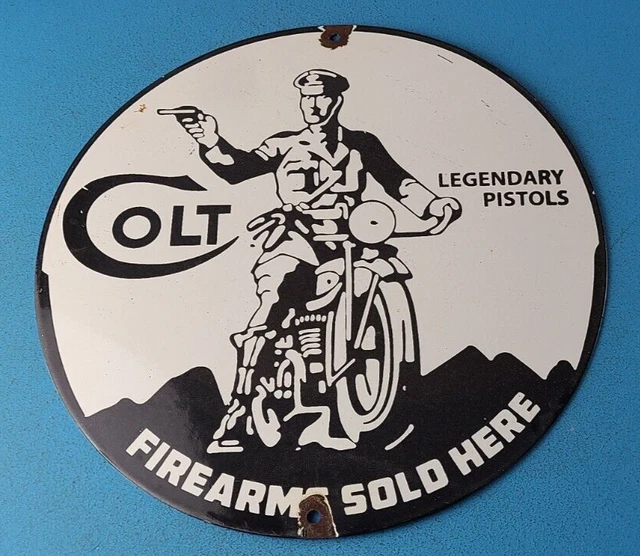 VINTAGE COLT PORCELAIN Revolvers & Pistols Guns Firearm Service Gas ...