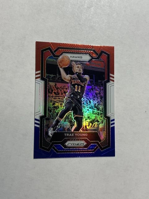 TRAE YOUNG 2023-24 Panini Prizm basketball rouge blanc carte bleue # 3 Atlanta Hawks EUR 0,91 ...