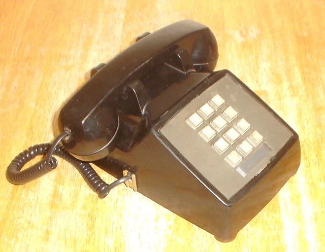 VINTAGE BELL SYSTEM Western Electric Black Push Button Dial Desk ...