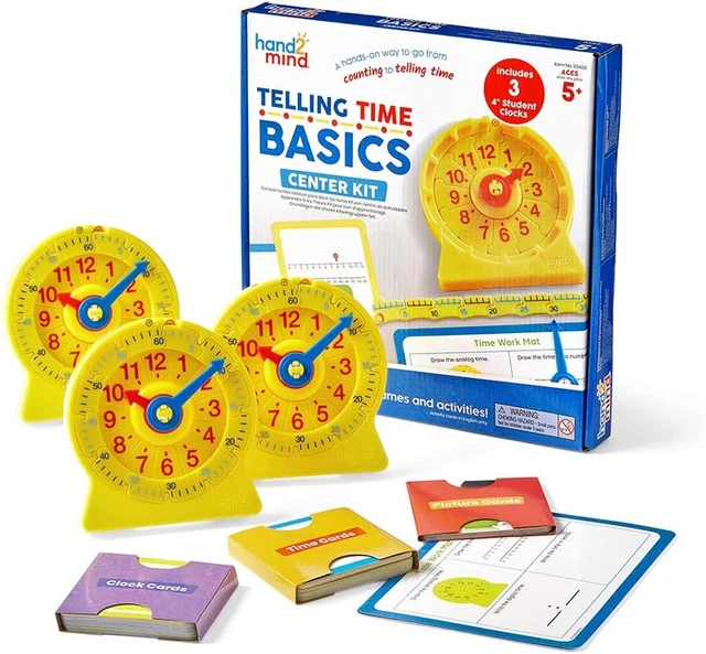 TELLING TIME BASICS Center Kit, Numberline Learn to Tell Time Activity ...
