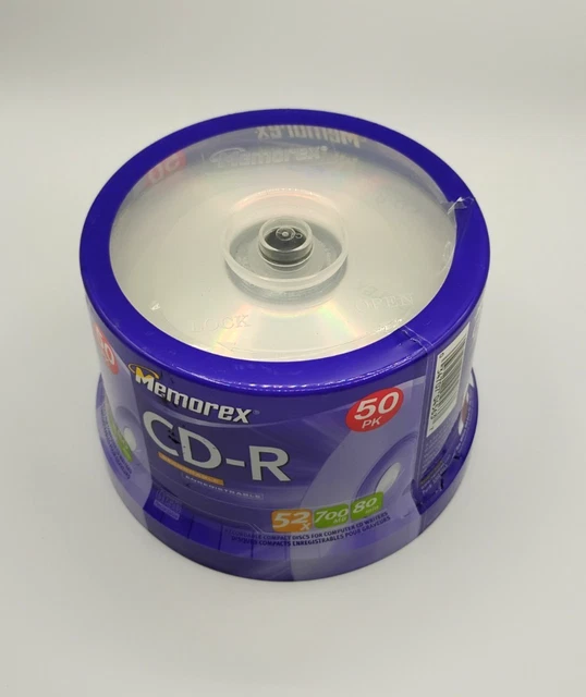 MEMOREX MUSIC CD-R 50 PK pack Spindle 52X 700MB 80min Blank CD NEW ...