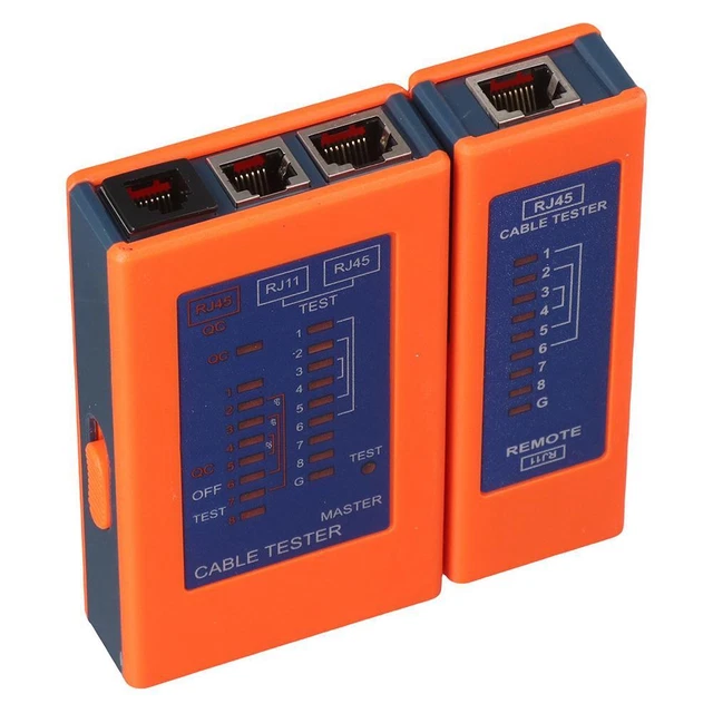 YELLOW NETWORK CABLE Tester Battery Powered Rj45 Rj11 Connector Cat8 ...