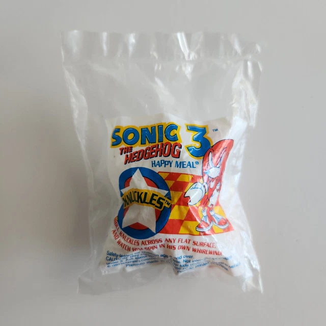 MCDONALDS HAPPY MEAL Sonic the Hedgehog 3 Knuckles Spinning Toy 1993 Vintage $24.50 - PicClick AU