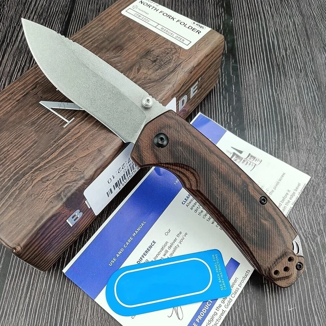 WOOD HANDLED FOLDING Knives Knife Camping Bushcraft Field Hunting ...