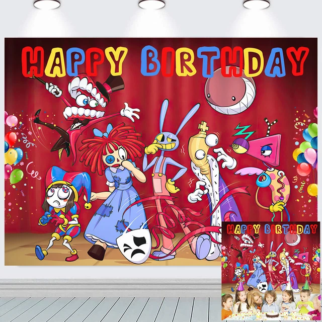 THE AMAZING DIGITAL Circus Birthday Backdrop Banner Vinyl Party ...