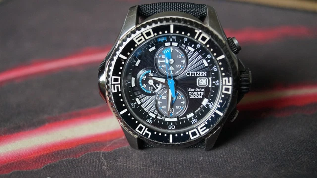 CITIZEN PROMASTER B740 Quartz Eco-Drive Dive watch Black Blue with ...