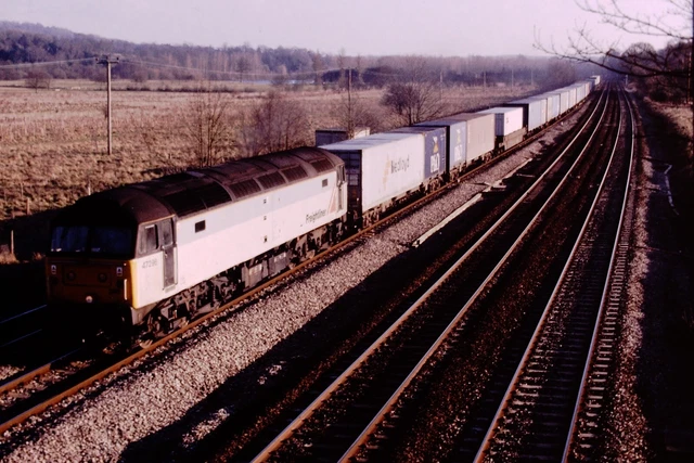 BRITISH RAIL BR Diesel Loco 47296 Freightliner Railway Slide Ref 371 £2 ...