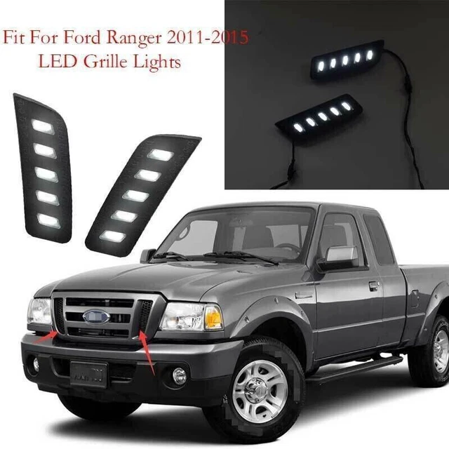 LED FRONT GRILLE Lights White Warning Day Running Light For Ford Ranger ...