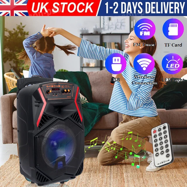 8& 1000W BLUETOOTH Speaker Subwoofer LED Trolley Party Heavy Bass TF USB AUX UK £48.99 - PicClick UK
