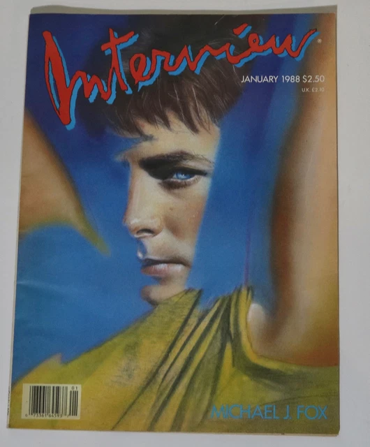INTERVIEW MAGAZINE JAN 1988 Michael J. Fox cover Peter Max ads £79.90 ...