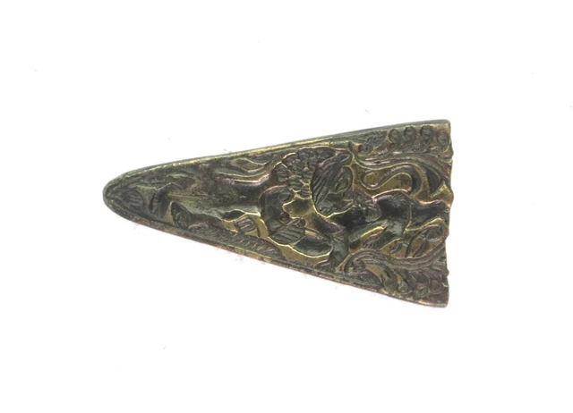 ANCIEN RARE ANIMAL Chasse Fourreau Chape Bronze Poinçon Teinture de ...