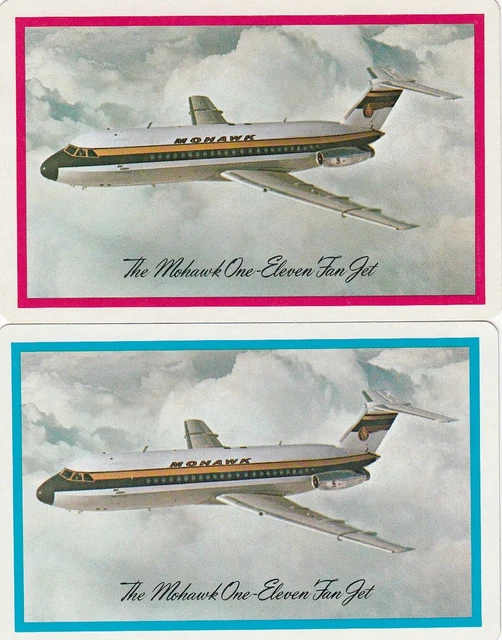 AIRLINES - THE Mohawk One-Eleven Fan Jet - 2 cartes à jouer vintage ...