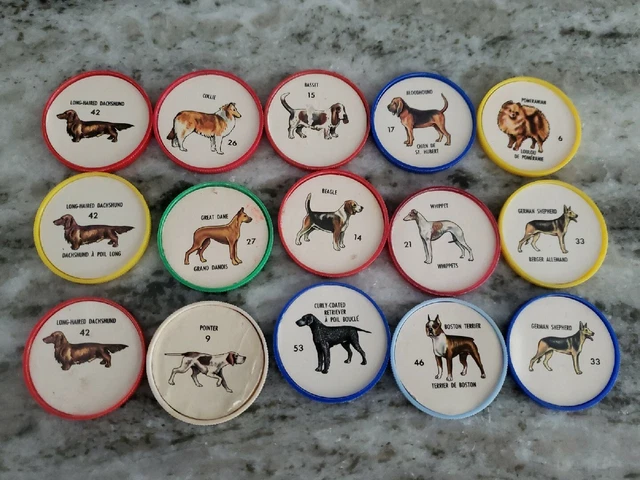 1960'S HUNTER'S POTATO Chips Plastic Canada Coin Token Lot of 15 dogs ...