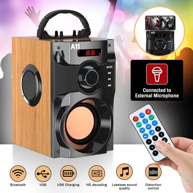 HIGH BASS OUTDOOR Speaker Portable Bluetooth Speaker LCD Display for PC ...