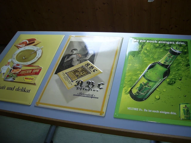 3 BLECHSCHILDER MAGGI ABC Veltins Sammlungsauflösung Konvolut EUR 33,00 ...