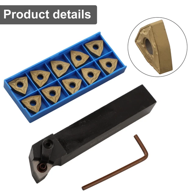 JEU DE PORTE-OUTILS d'usinage en fonte MWLNR2020K08 + 10 inserts en carbure WNMG EUR 44,00 ...