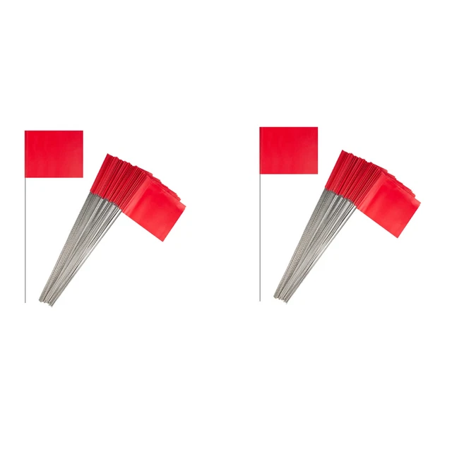 100PACK MARKING FLAGS, Red Yard Flags 15x4x5Inch, Marker Flags, Lawn ...
