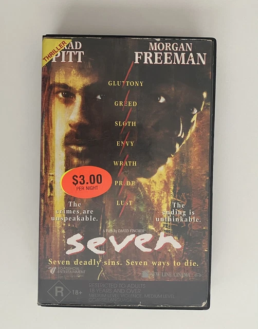 SEVEN [VHS] ROADSHOW Video Big Box Ex-Rental Tape David Fincher Se7en ...