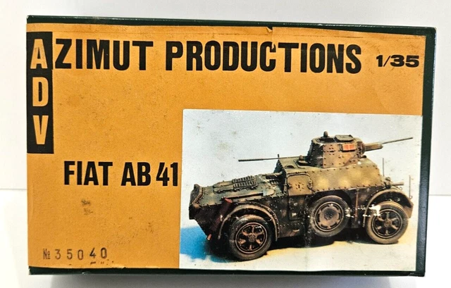 1/35 ADV AZIMUT Fiat Ab 41 Armored Car #35040 Resin Pe Model Kit Rare ...