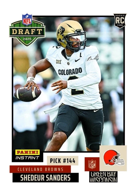SHEDEUR SANDERS 2025 Panini Instant Draft Night #7 Base Browns ...