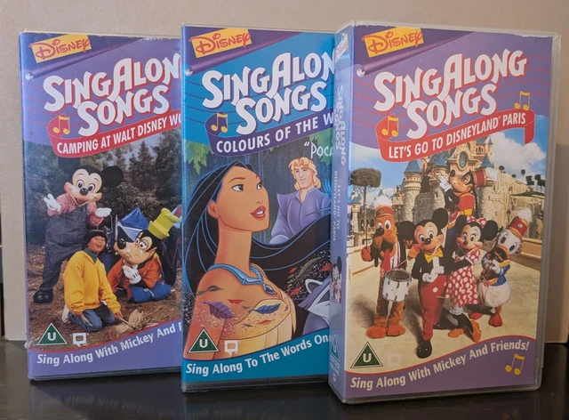 SING ALONG SONGS VHS BUNDLE Camping Disney World / Colours In The Wind ...