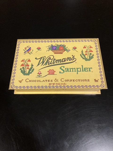 VINTAGE WHITMAN’S SAMPLER 16 oz Chocolates & Confections Cross Stitch ...