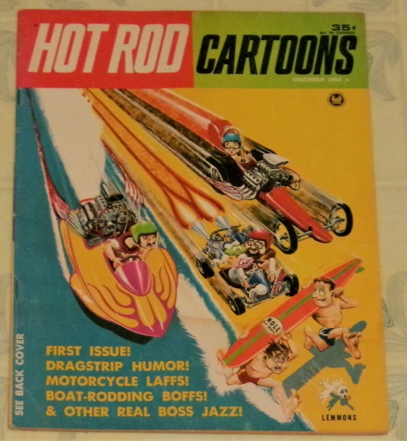 **RARE** &HOT ROD Cartoons" Comic-First Issue-November 1964 In Very ...