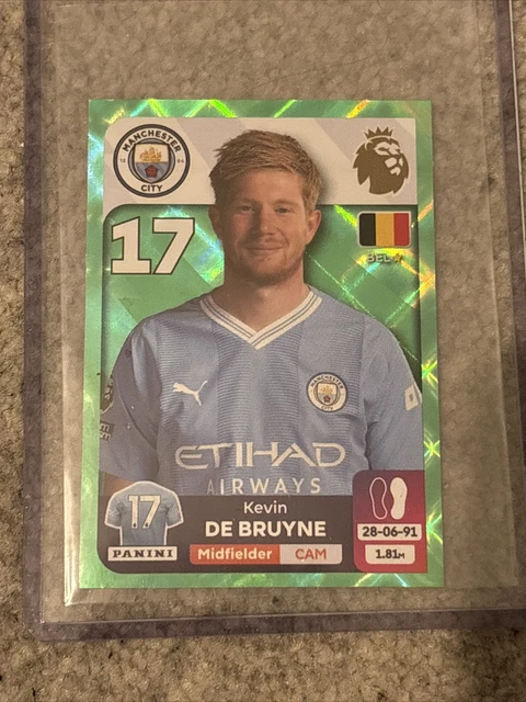 PANINI PREMIER LEAGUE 2024 Sticker Green Parallel Kevin De Bruyne Man ...