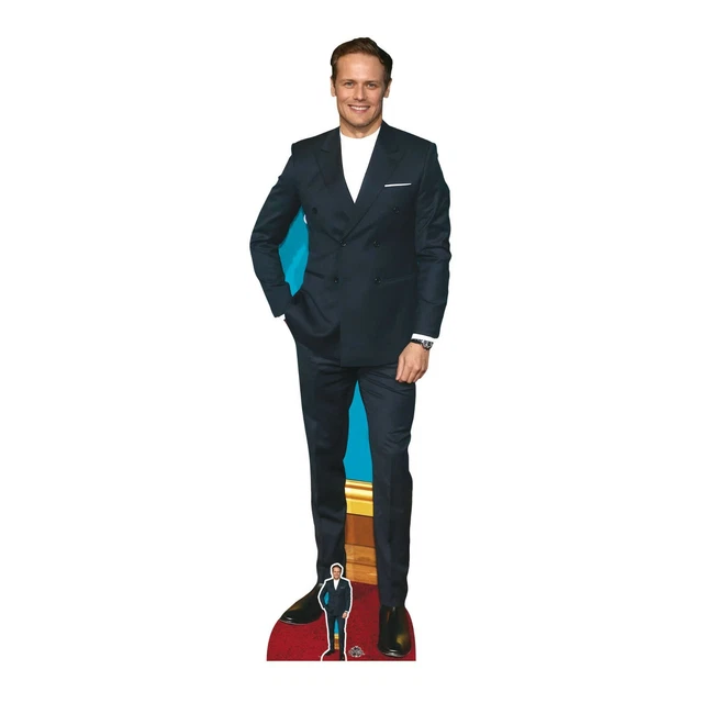 SAM HEUGHAN ACTOR Black Suit Lifesize and Free Mini Cardboard Cutout ...