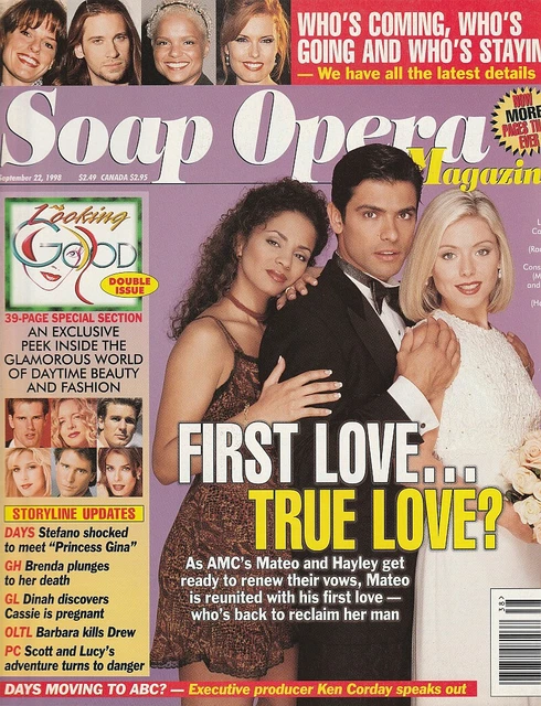 SOAP OPERA MAGAZINE Sept 22, 1998 KELLY RIPA-MARK CONSUELOS-DOUBLE ...