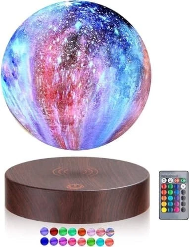 POLISHED LEVITATING MOON Lamp 16-Color Floating LED Light with Touch ...