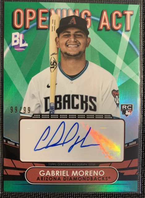 GABRIEL MORENO RC 2023 Topps Big League Opening Act Auto /99 feuille ...