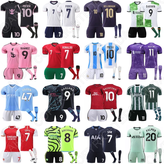 2023/24 KIDS FOOTBALL Kits Boy Girls Sports Full Strip Shirt Shorts ...
