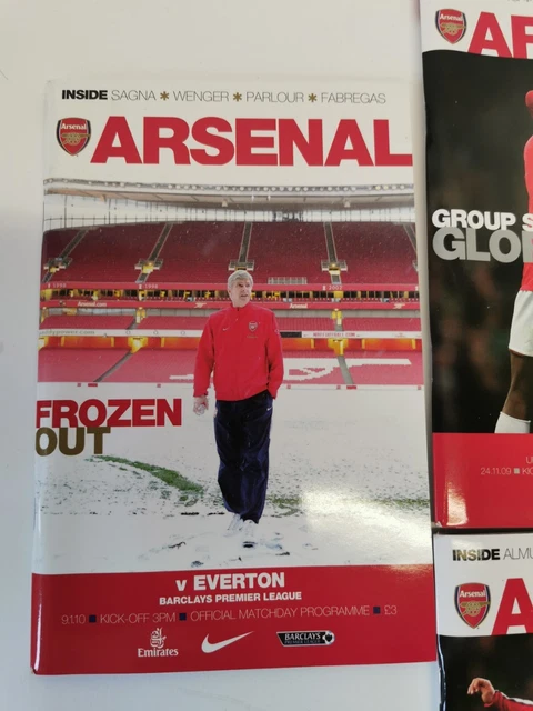 ARSENAL FOOTBALL CLUB Home Programmes 2009 Season X 7 Gunners £15.49 ...