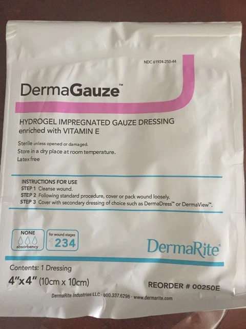DERMARITE DERMAGAUZE HYDROGEL Impregnated Gauze Dressing enriched with ...