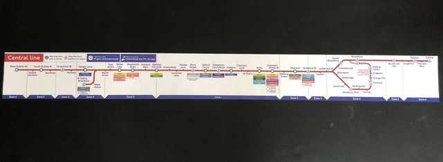 CENTRAL LINE LONDON Underground Tube Map Car Line Diagram Rare EUR 90 ...