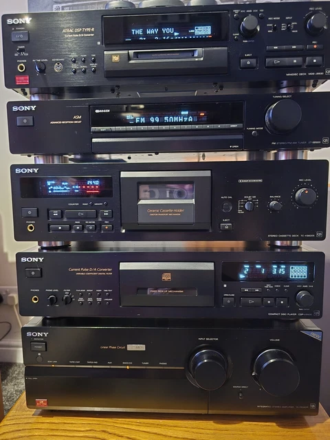 SONY QS HIFI Seperate System Black Amp Minidisc Tuner CD Tape 940 930 ...