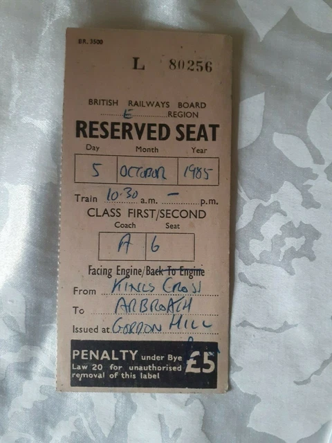 BRITISH RAILWAYS BOARD Seat Reservation Label £1.20 - PicClick UK BRITISH RAILWAYS BOARD Seat Reservation Label £1.20 - PicClick UK