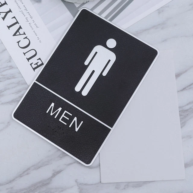 MEN RESTROOM SIGN Restroom Sign Toilet Sign WC Wall Stickers £9.55 ...